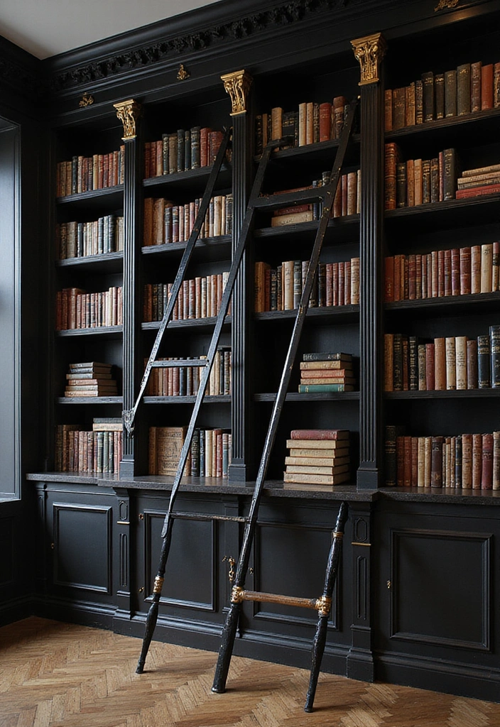 15-Luxurious-Black-and-Gold-Farmhouse-Library-Designs-That-Will-Leave ...